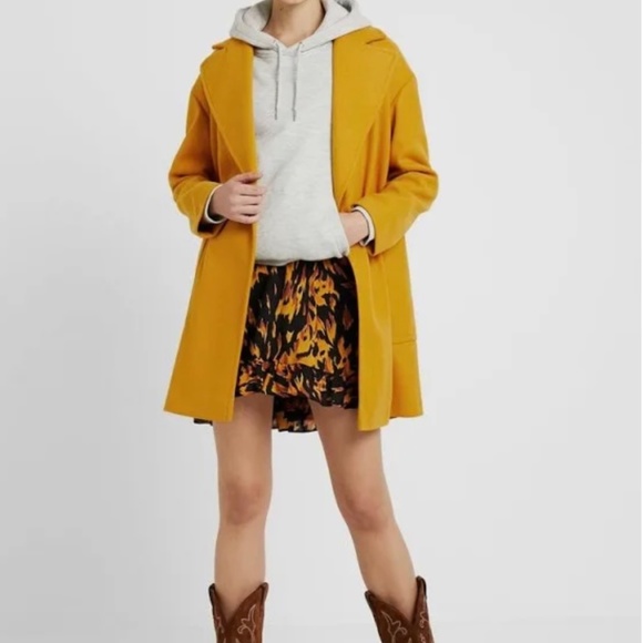 Topshop | Jackets & Coats | Topshop Mustard Yellow Oversized Carly Coat ...